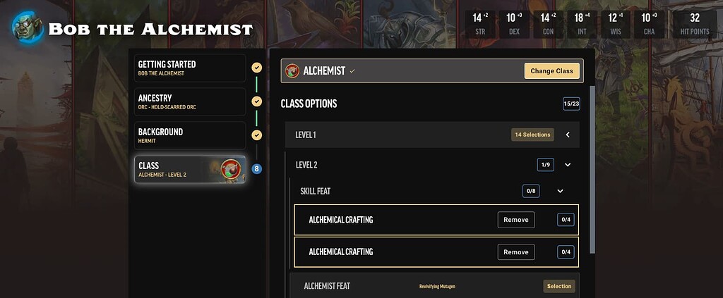 Alchemist Crafting Not Working Pathfinder Nexus And Character Tools Demiplane Forums