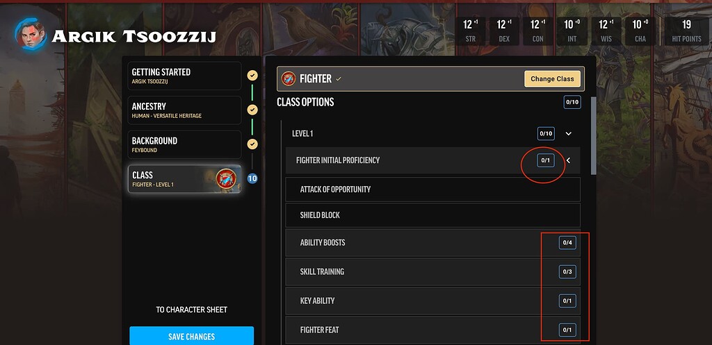 Fighter & Wizard Class Options - Pathfinder Nexus & Character Tools ...