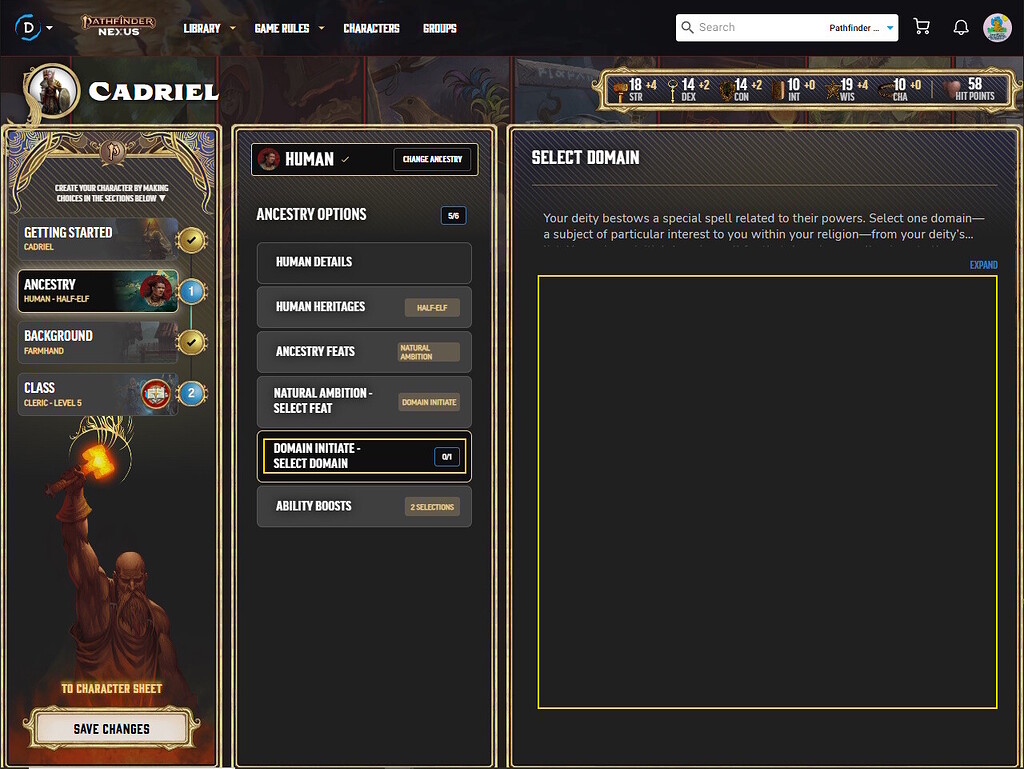 Character Creator - Missing Feature - Pathfinder Nexus & Character ...