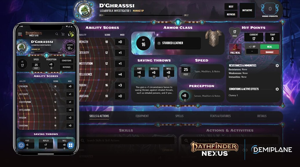 Welcome to the Pathfinder NEXUS Character Tools Open Beta! - News & Announcements - Demiplane Forums