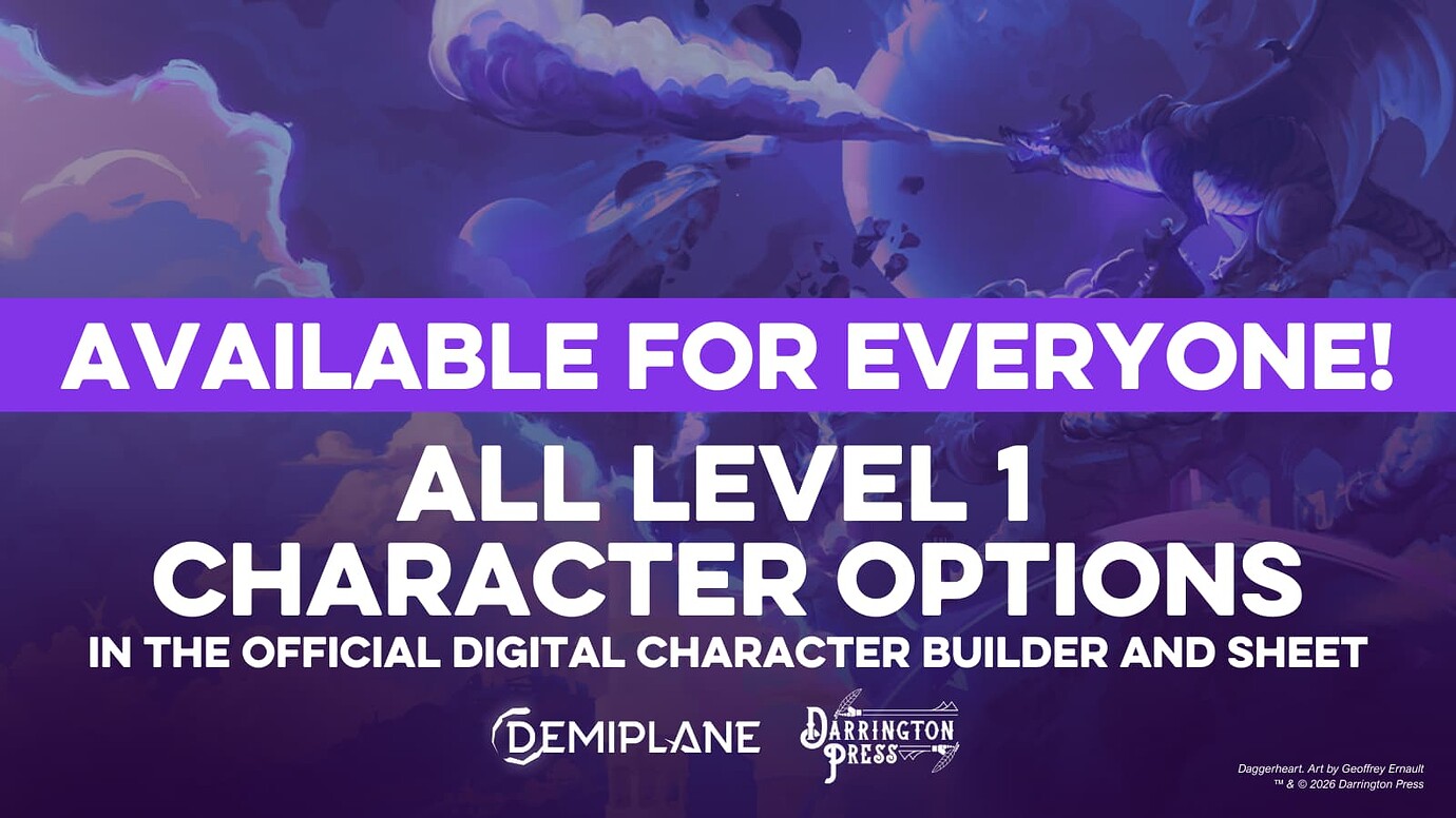 Level 1 Characters + SRD Now Live on Daggerheart NEXUS - News ...