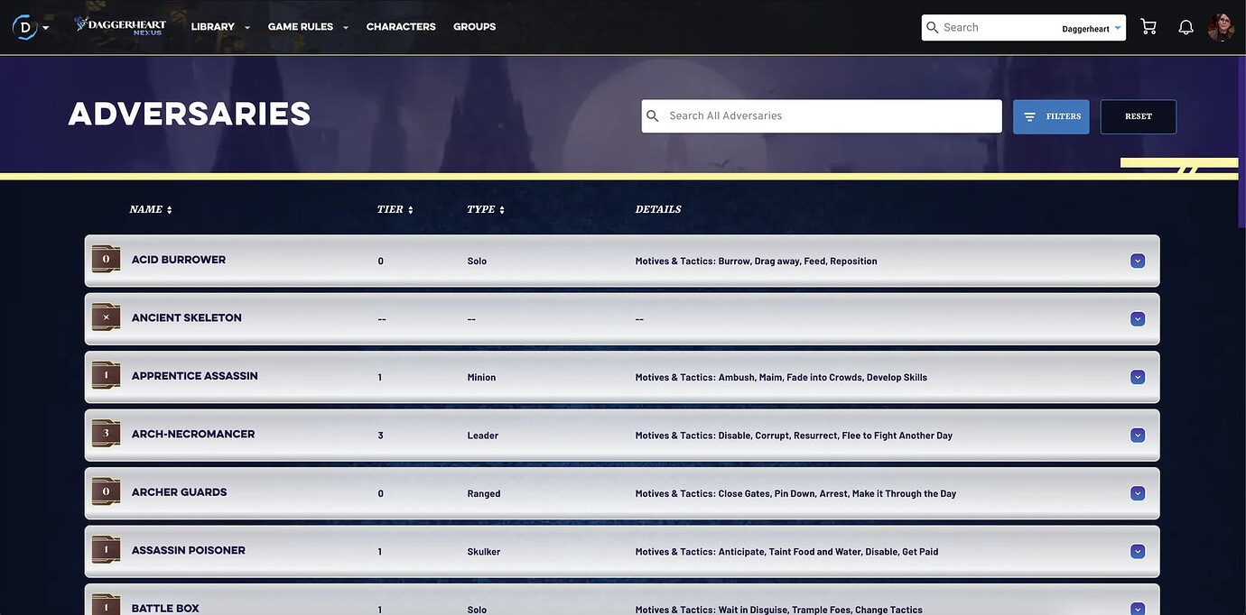 Adversary Tier - Daggerheart Nexus & Character Tools - Demiplane Forums
