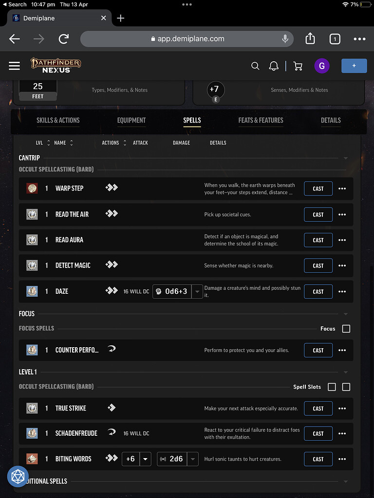 Daze cantrip lists 0d6+mod roll; tapping dice rolls crashes site ...