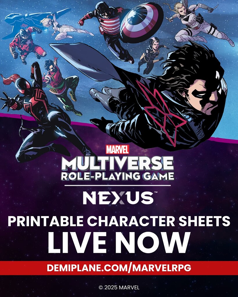 [Marvel Multiverse Role-Playing Game] Now Available: Print Your Heroes ...